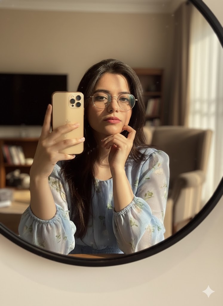 Vintage Style 4K Self-Portrait via Round Mirror Reflection | HTPFT